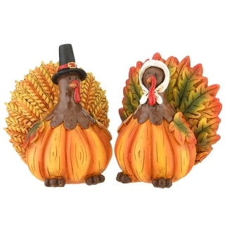 National Tree Company Thanksgiving Turkeys, Set of Two, Autumn ...