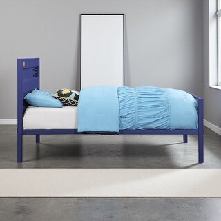 Twin Metal Cargo Bed with Recessed Panels & Box-Free Design - Bed Bath ...