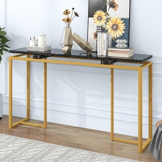 Modern Console Table, Extra Long Entryway Table with Metal Frame for ...