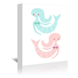 Americanflat - Mermaid Duo Ii by The Paper Nut - 8"x10" Wrapped Canvas ...