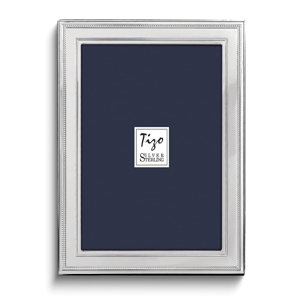Curata Sterling Silver Tarnish Resistant Double Beaded 8x10 Photo Frame ...