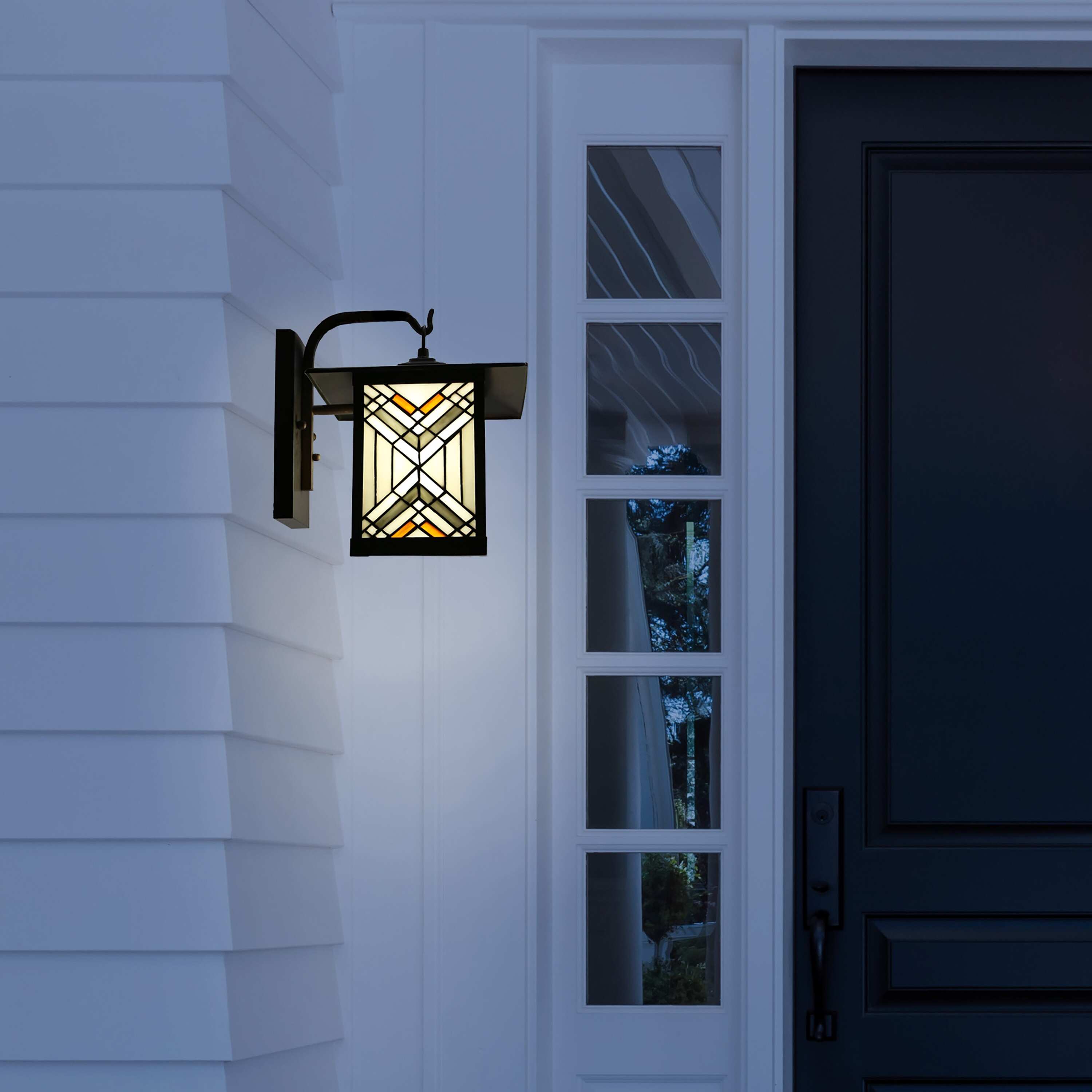 Bawe Red Stained Glass Oil Rubbed Bronze Light Fixture by Havenside ...