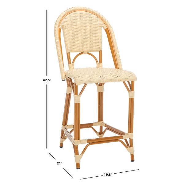 SAFAVIEH California Outdoor Bistro 25-inch Seat Height Counter Stool ...