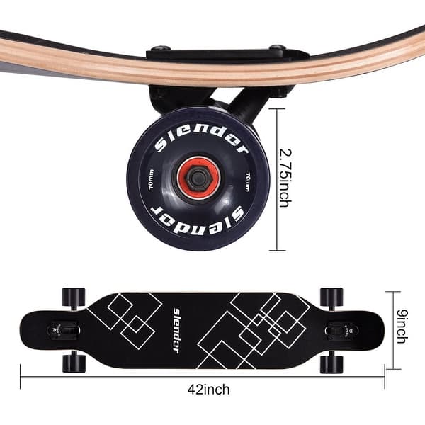 42 in. Planet Longboard Skateboard Drop Through Deck Complete Maple ...