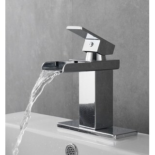 Unique Chrome Waterfall Bathroom Sink Faucet with Pop up Drain - Bed ...