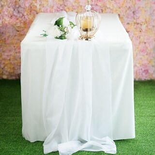 12 Piece Premium Chiffron Wedding Extra Wide Table Runners White - 22 ...
