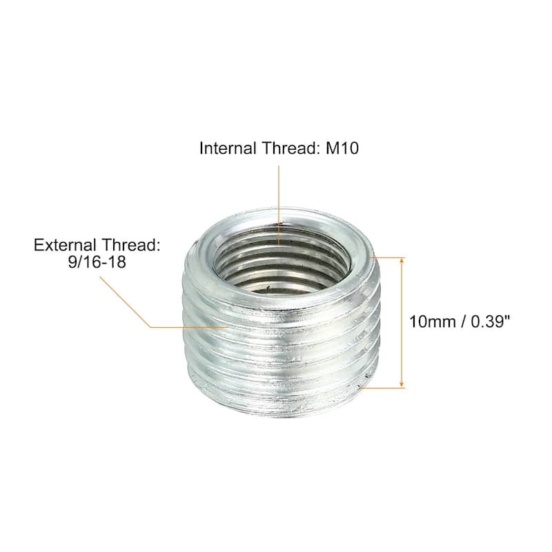 9/16-18 to M10 Thread Adapter Sleeve Reducing Nut Screw Pipe Connector ...