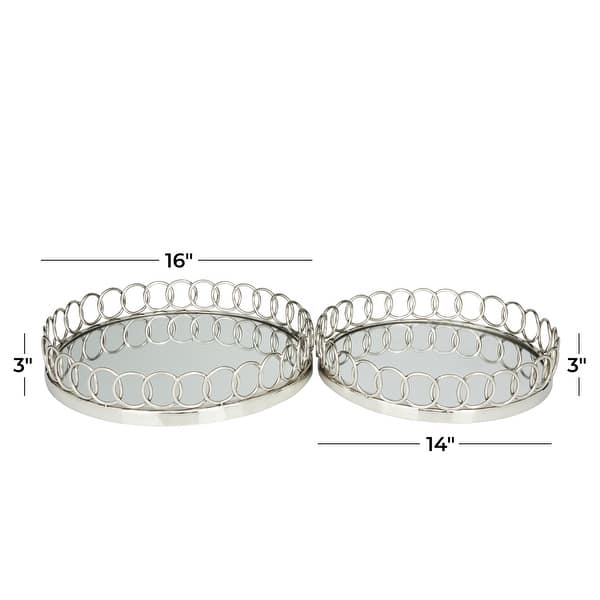 Stainless Steel Contemporary Tray (Set of 2) - S/2 16", 14"W - Bed Bath ...