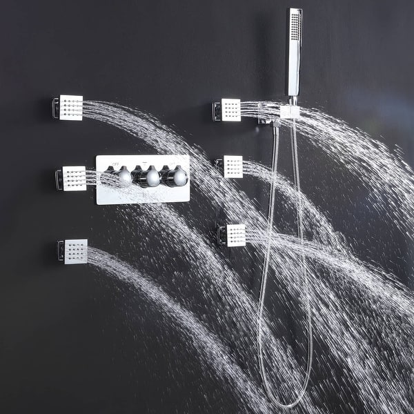Ceiling Mounted Luxury LED Rainfall Shower System With Body Spray ...