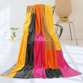 Flower Fairy Soft Coral Fleece Patchwork Throw Blanket (59 by 78.7 ...
