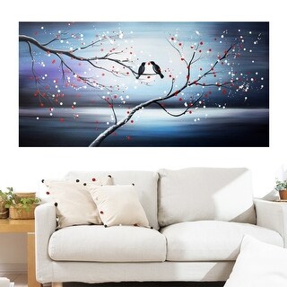 Design Art "Together Forever Birds" 40 x 20 Canvas Art Print - Bed Bath ...