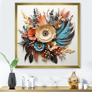 Designart "White And Blue Flowers Bouquet Elegance" Floral Bouquet ...