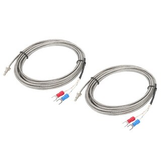 K Type Temperature Sensor 2pcs M6 Thermocouple 13ft 0 to 800°C(32 to ...