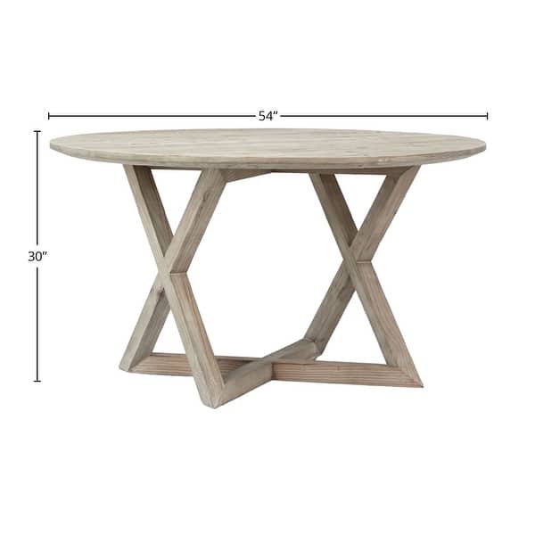 Emerson 54-inch Diameter Round Reclaimed Pine Dining Table with Modern ...
