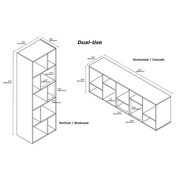 Slide Logic 6 Tier Asymmetrical Bookcase/TV Stand - Bed Bath & Beyond ...