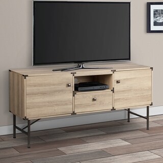 Light Oak TV Stand with Adjustable Shelves for TVs up to 85" - Bed Bath ...