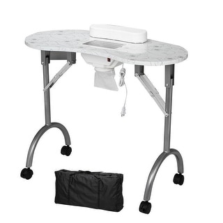 Portable Nail Manicure Table Desk Cushion Carry Bag Foldable White ...