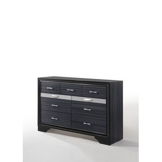 HomeRoots 63" Black Nine Drawer Gentleman's Chest - Bed Bath & Beyond ...