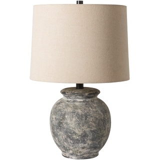 Preshea Distressed Ceramic Rustic Table Lamp - 21"H x 13"W x 13"D - Bed ...