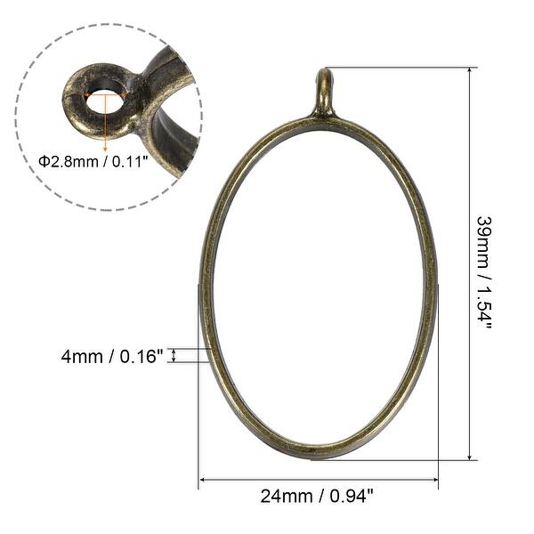 10Pcs Resin Pendants Frames Oval Alloy Hollow Charms for DIY - Bronze ...