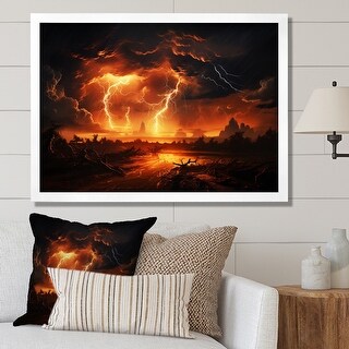 Designart "Storm Raging Inferno I" Landscapes Framed Canvas Prints ...