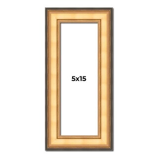 5x15 Frame Gold Plein Aire Solid Wood Picture Frame Width 2 Inches ...