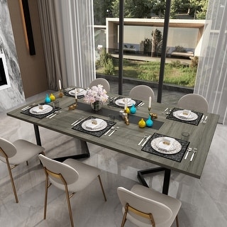 Multi-Purpose Woodgrain Table Perfect for Dining, Gaming, and Meetings ...