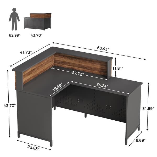 office reception table size