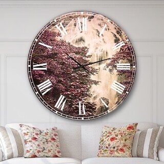 Designart 'Klonglan Waterfall Floral' Abstract Large Wall CLock - Bed ...