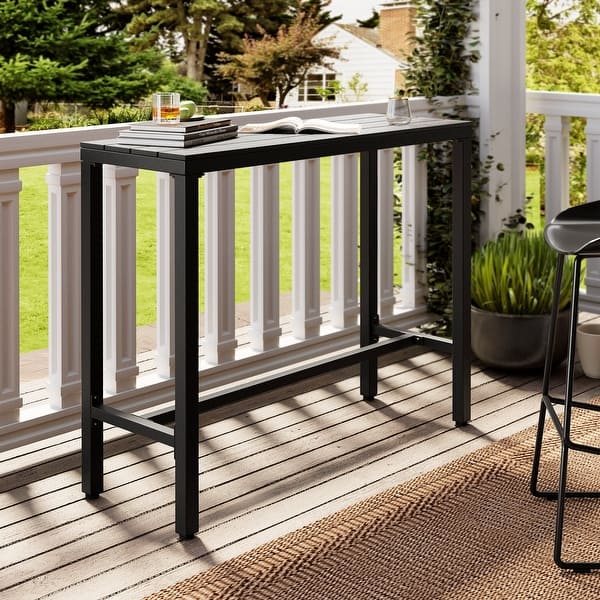 Patio Outdoor Bar Table Counter Height Rectangle Black - See Picture ...