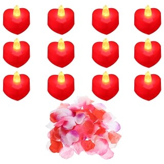 Heart Shape LED Candle, Red Light with Artificial Mixed Color Rose ...