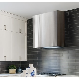 30 inch Range Hood 600 CFM Wall Mount Stainless Steel Vent Hood with ...