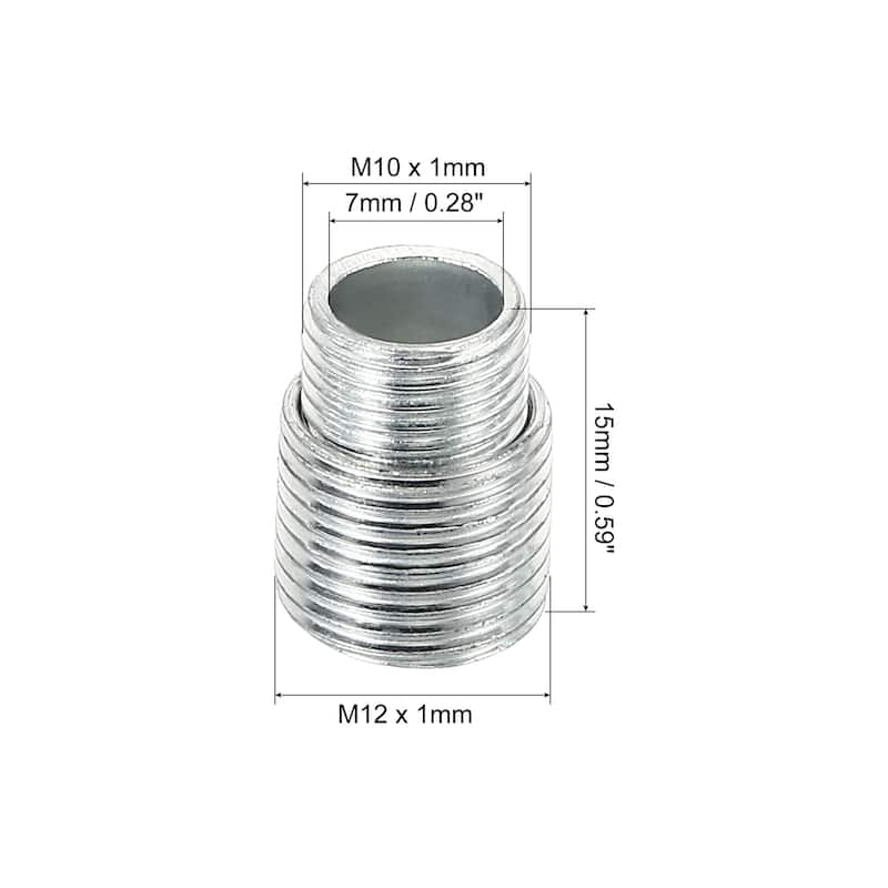 10pcs M12 to M10 Double Male Threaded Reducer Bolt Screw Adapter ...