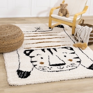 Kids Collection - Cream/Black Tiger Rug - On Sale - Bed Bath & Beyond ...
