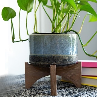 Mid-Century 6.25" Lava Pot on Woodstand - Bed Bath & Beyond - 31602473