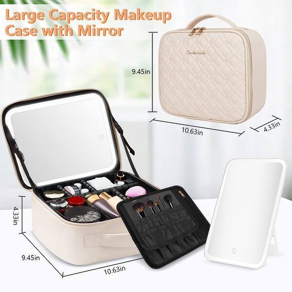 large makeup case with mirror