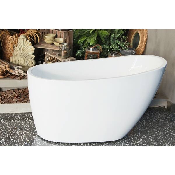 Kingston Brass Aqua Eden 48-Inch Acrylic Freestanding Tub with Drain in ...