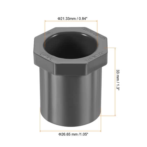 2Pcs UPVC Pipe Fitting, Straight Socket Joint Coupling Bushing Adapter ...