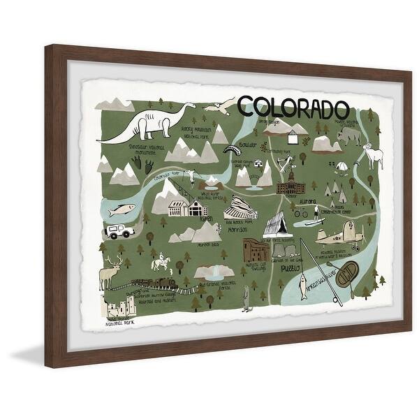 'Colorado Map Destinations II' Framed Painting Print - Bed Bath ...