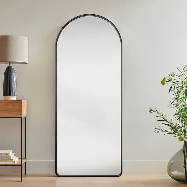 Modern Arched Iron Full Length Floor Wall Leaning Mirror - 67x30 - Bed ...