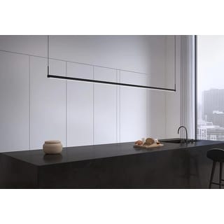 Sonneman Lighting Thin-Line Satin Black 96-inch LED Two Sided Pendant ...