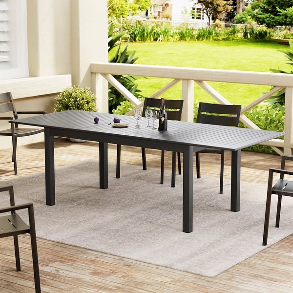 Outdoor Dining Extending Table Rectangular with Extension Leaf - See ...