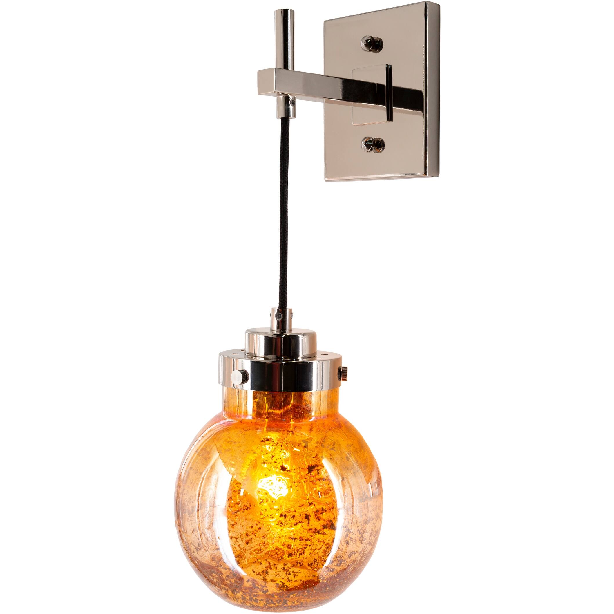 Aleah Handblown Amber Glass Suspended Wall Sconce - 19.5"H x 6.75"W x 7.5"D - Bed Bath & Beyond ...