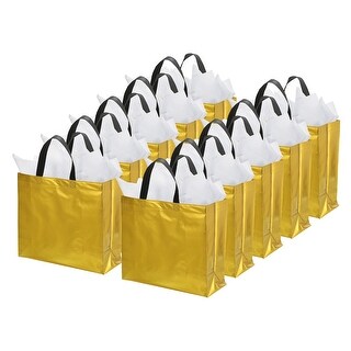 Gift Bags with Tissue, 12 Set 11" Reusable Non-Woven Gift Goodie Bags ...
