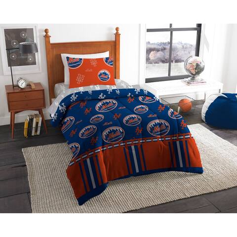MLB New York Mets Rotary 4-piece Twin Bed in a Bag Set - Overstock ...