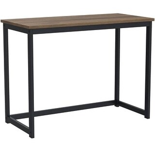 Small Home Office Modern Laptop Computer Desk Table Metal Frame Brown ...
