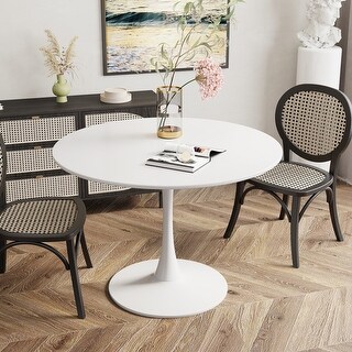 Grondin Mid-Century Modern Round Kitchen or Dining Table with Premium ...