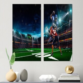 Designart "American Football Player" Sport Canvas Wall Art Print 2 ...
