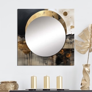 Designart "Exploring The Evolving Golden Moon III" Landscape Modern ...