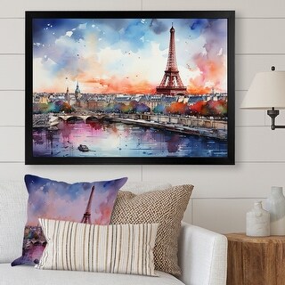 Designart "Paris Cityscape Eiffel Tower In Spring I" City Paris Framed ...